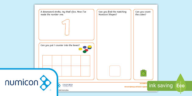 All About Number 1 Activity Mat with Numicon Shapes